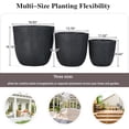 Lightweight MGO Planter Set of 3,16.93"+13.78"+11.02" Dia Round ...