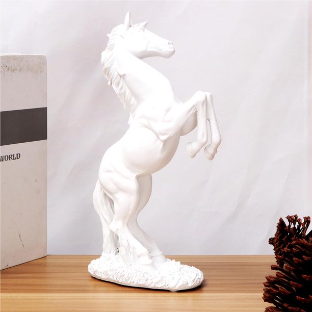 White Horse Figurine Horse Decoration Resin Statue Horse Modern Horse ...