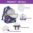 Cartoon Dino School Backpack with Vibrant Roaring Dinosaur and Abstract ...
