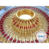 DGJ WHEELS 13x7 Rev 100 Spokes Candy Red & Gold Lowrider Wire Wheel ...