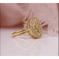 1Ct Round Cat Simulated Diamond Women's Engagement Ring 14K Yellow Gold ...