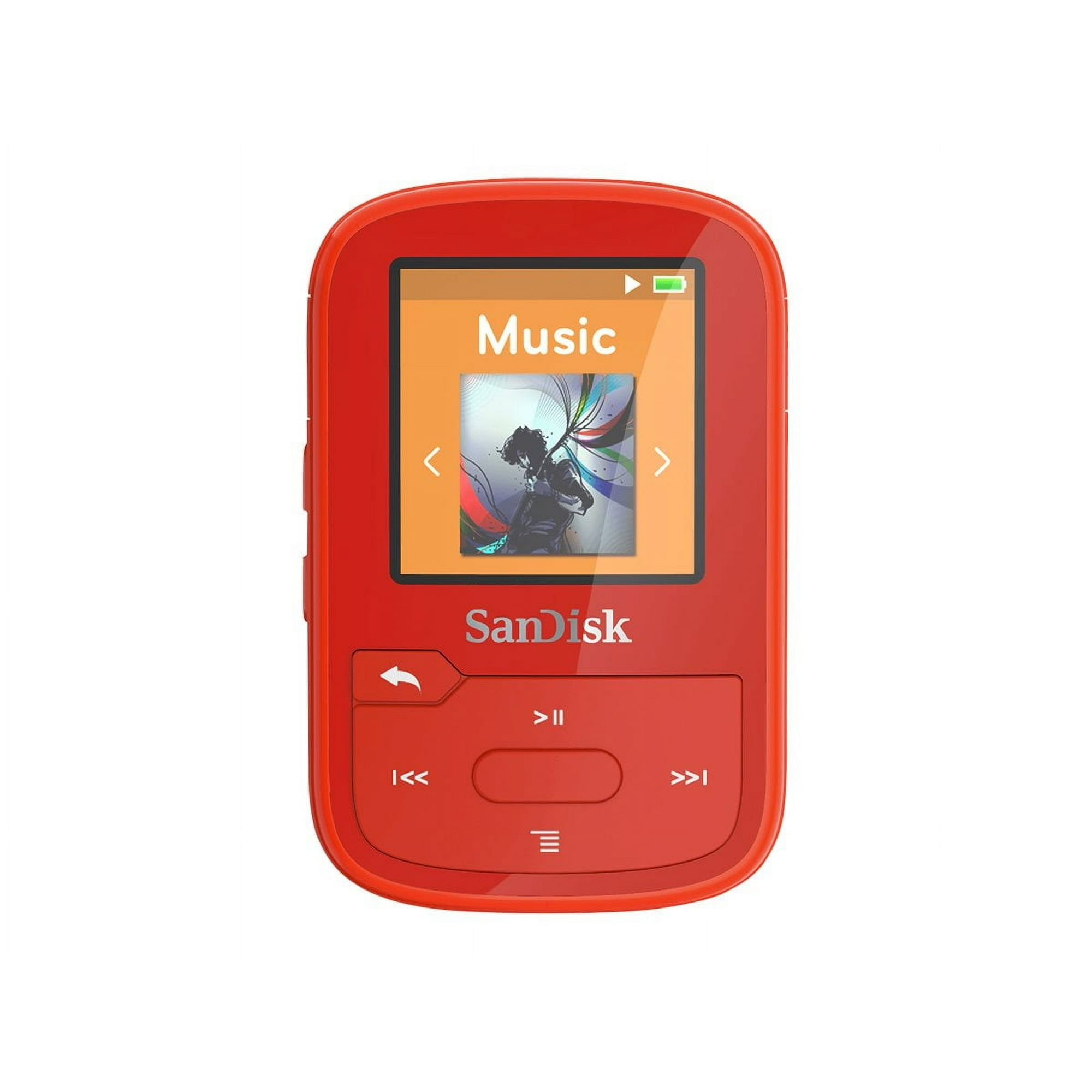 SanDisk Clip Sport Plus 16GB MP3 Player, Red, Bluetooth, LED Screen, FM ...