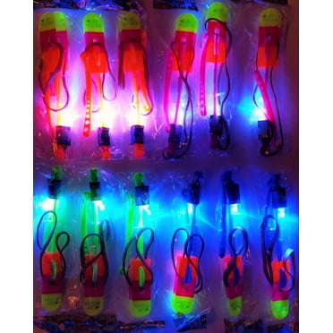 Set of 12 VT LED Light Up Sling Shot Flare Arrow Party Favor Toy Flyers ...