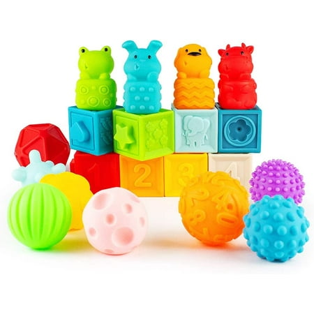 Baby Blocks Soft Stacking Building Blocks Squeeze Toys, Teething ...