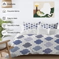 Abstract Grid Bedding Duvet Cover Set Full Size 4 Pieces, Boho Blue ...