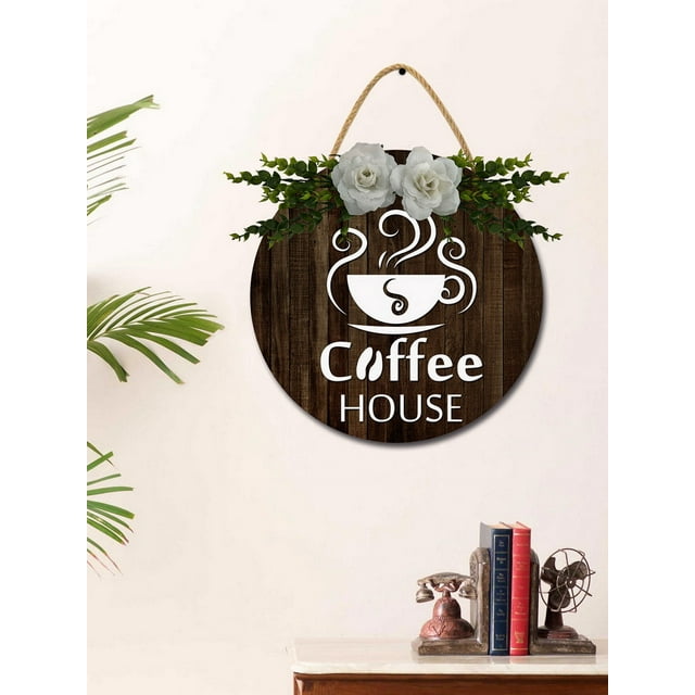 Eveokoki Coffee House Sign Rustic Wood Coffee Sign Farmhouse Coffee Bar ...