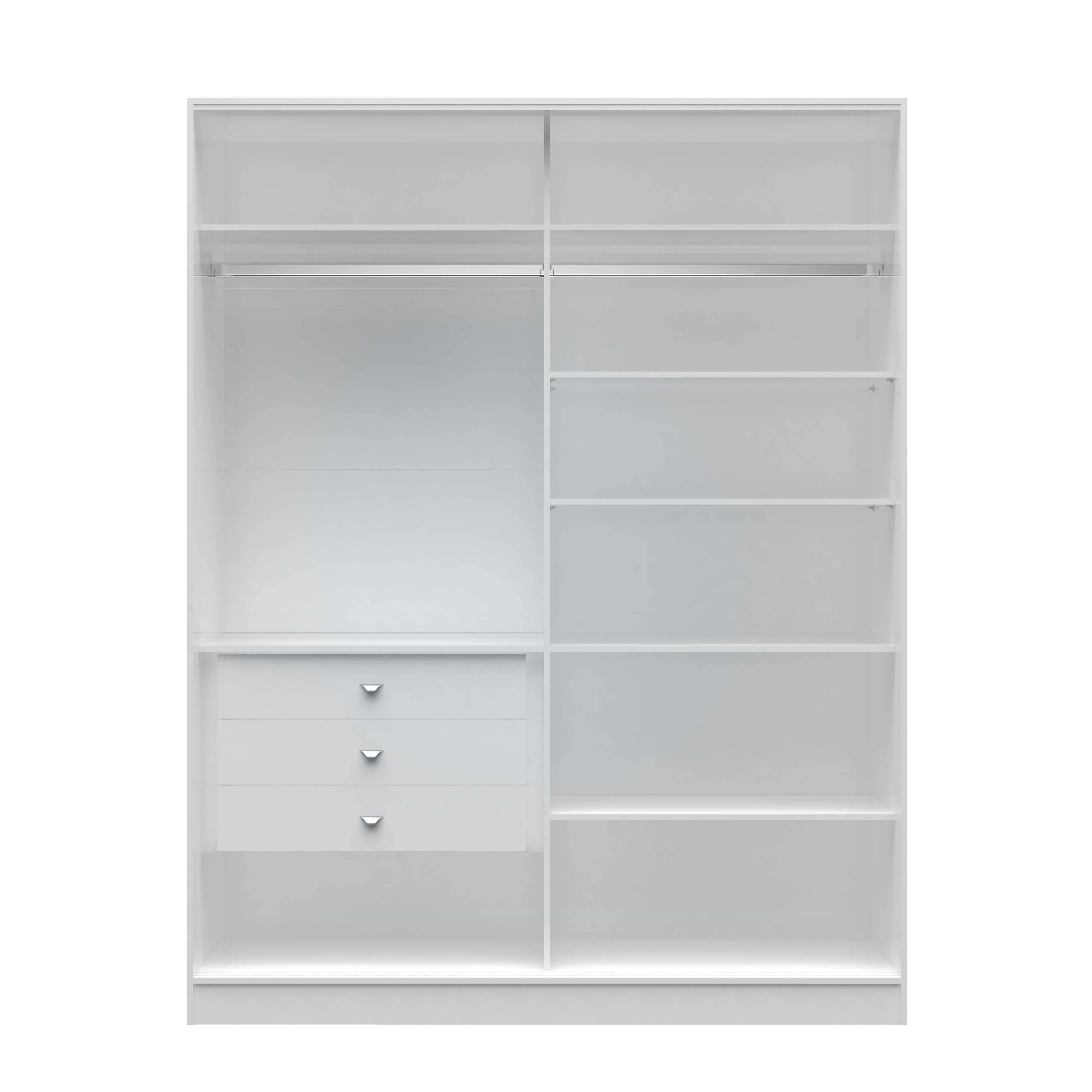 2.0 - 70.07 inch Wide Full Wardrobe with 3 Drawers in White - Walmart.com