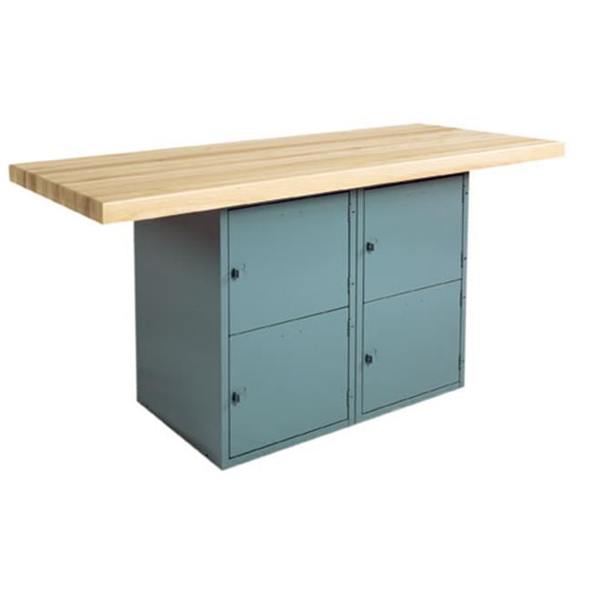 Diversified Woodcrafts WBB4-0V 2-Station Workbench without Vises - Gray ...