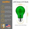 Sunlite LED Filament A19 Green Light Bulb E26 Base 4.5W 60W Equivalent ...