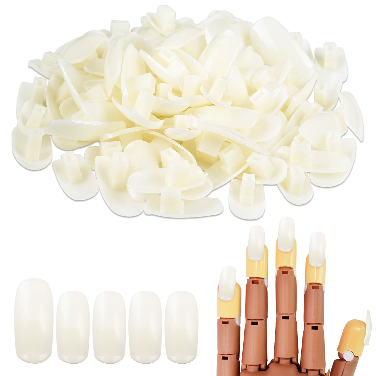 PANA 100pcs Nail Replacement Tips For Flexible Nail Training Practice ...