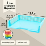 Walmart 6-Pack Colorful Stackable Desk Trays for Paper Sorting, Letter ...