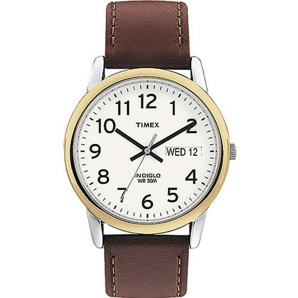 Timex - Men's Easy Reader Watch, Brown Leather Strap - Walmart.com ...