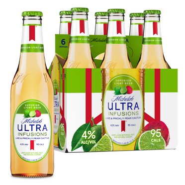 Michelob Ultra Lime Cactus American Beer 6 Pack 12 fl oz Glass Bottles ...