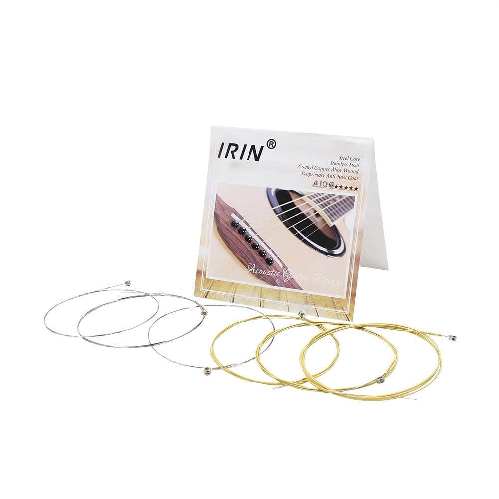 Lvcheng 6-Piece Set Of Replacement Acoustic Guitar Strings (.009-.045)  Steel Core Copper Alloy Wound With Ball Ends  Medium Tension