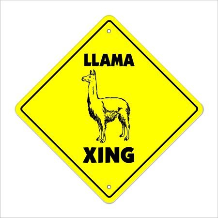 Llama Crossing Sign Zone Xing | Indoor/Outdoor | 14" Tall Sign Animals ...