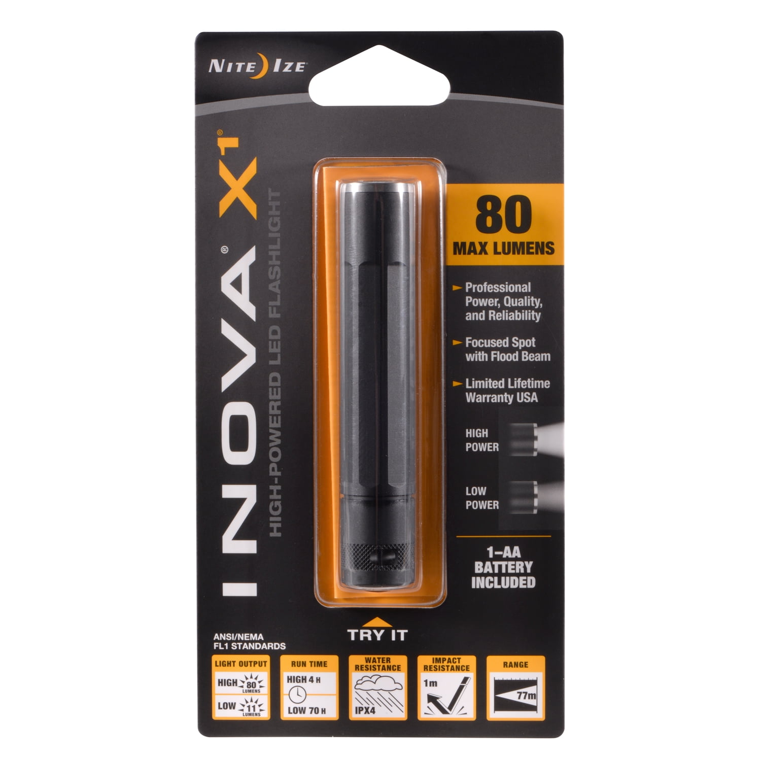Inova X1 Flashlight, Black - Walmart.com - Walmart.com