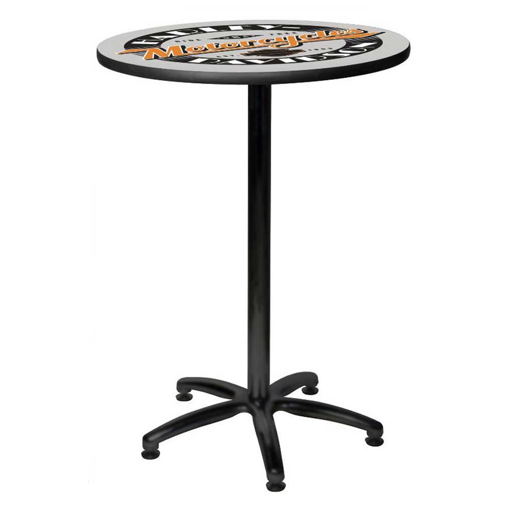 Harley-Davidson Ride Free Round Cafe Table, Durable Steel Base - Black ...