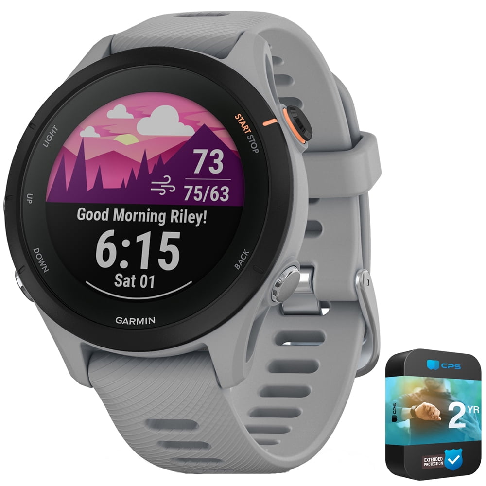 Garmin 010-02641-02 Forerunner 255S GPS Smartwatch Powder Grey Bundle ...