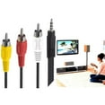 3.5mm to RCA Camcorder AV Audio Video Output Cable, 1/8" TRRS to 3 RCA ...