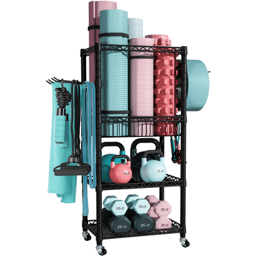 jicheng Yoga Mat Storage Rack Cart Dumbbell Rack for Dumbbells Yoga ...