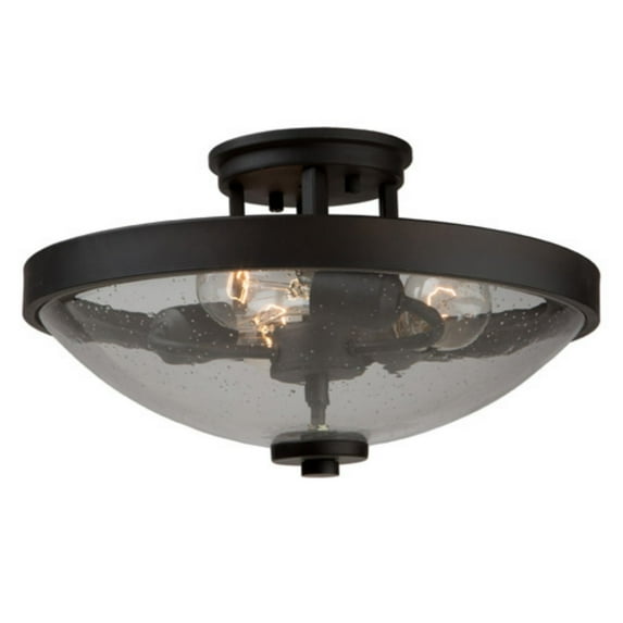 Artcraft AC10534JV San Antonio Semi Flush 15in Java Brown Metal 3-light - Walmart.com