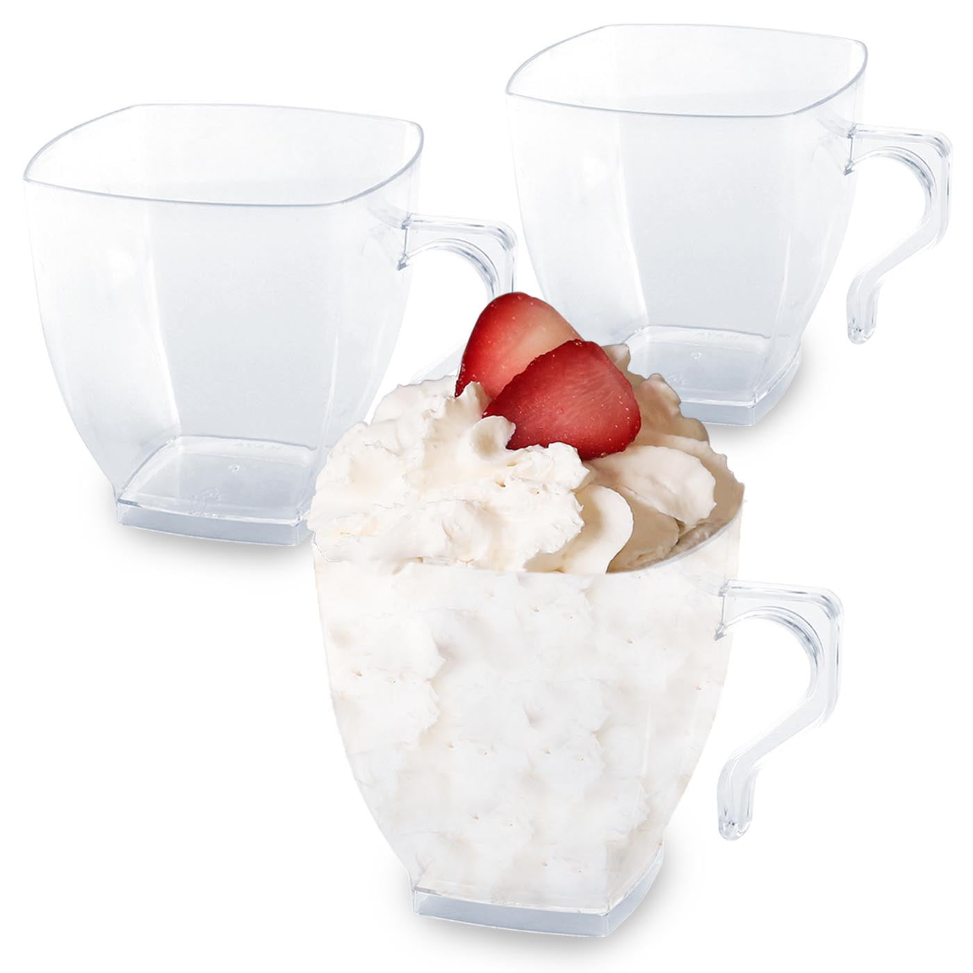 Smarty 8 oz. Clear Square Disposable Plastic Coffee Mugs 192ct ...