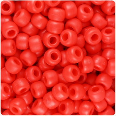 BeadTin Shiny Red Opaque 9x6mm Barrel Pony Beads with 4mm Hole, Non ...