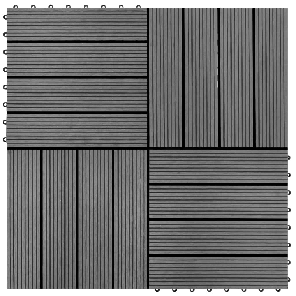 WPC Tiles 11.8"x11.8" 11 pcs 11 ft² Gray - Walmart.com