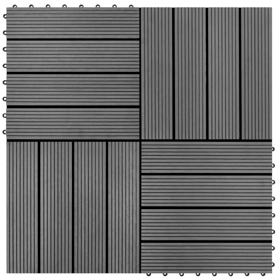 WPC Tiles 11.8"x11.8" 11 pcs 11 ft² Gray - Walmart.com
