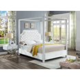 Meridian Furniture Inc Rowan Tufted Canopy Bed with Nailhead Trim ...