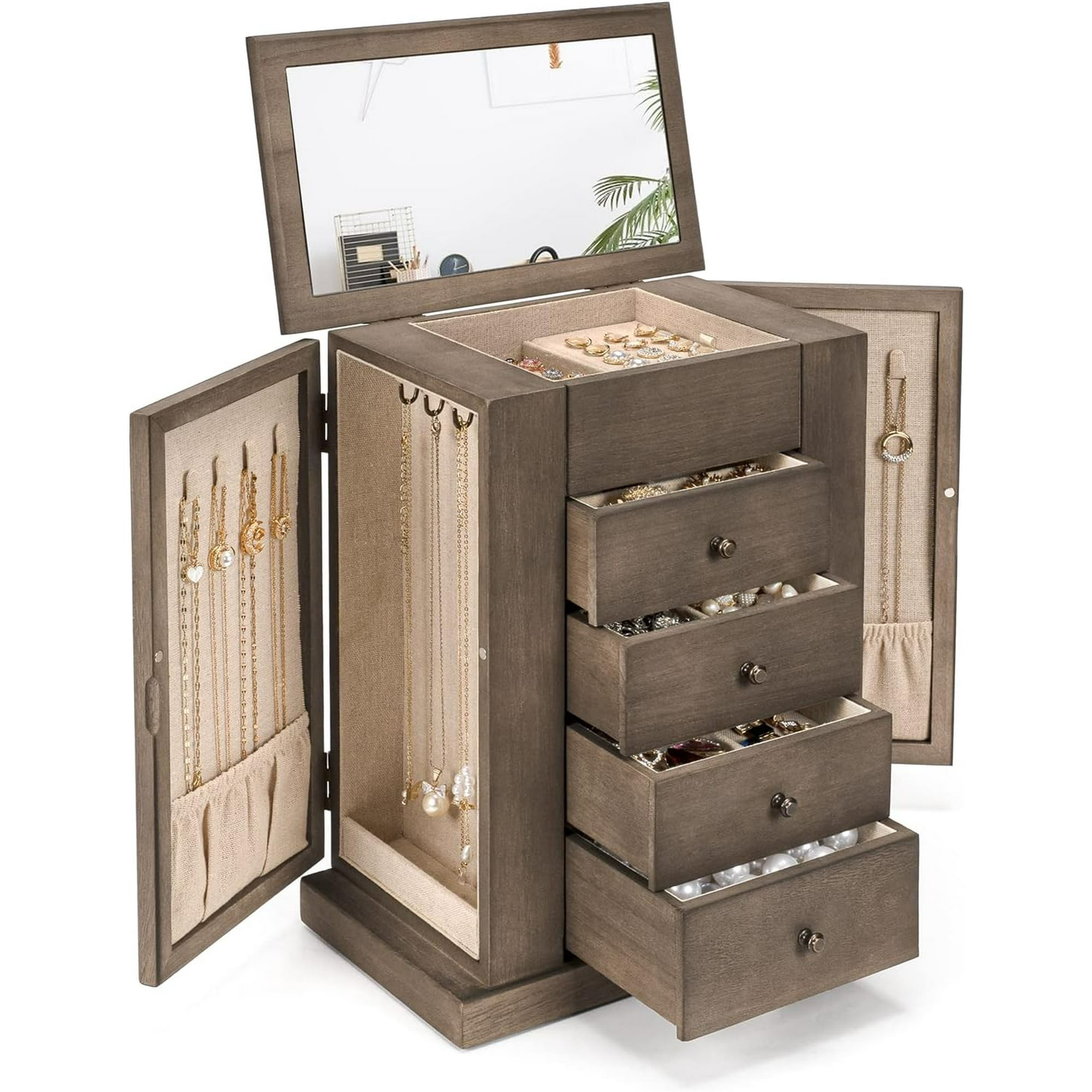 Click here for Sfugno Jewelry Box For Women  5 Layer Large Wood J... prices