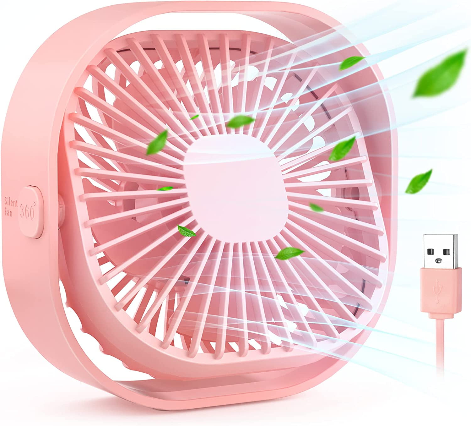 Desk Mini USB Table Fan, Portable Table Fan, 4" Desktop Fan 3 Speeds ...