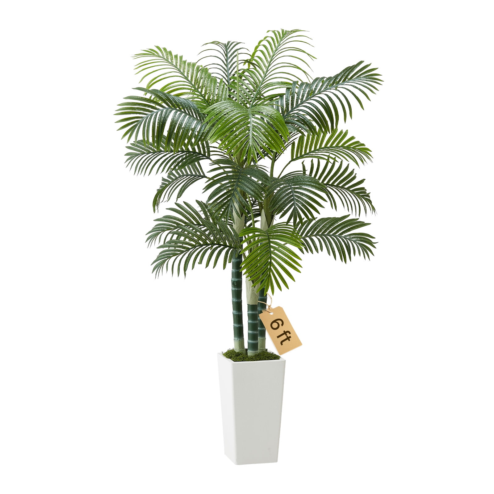 Click here for Vevor 6ft Artificial Areca Palm Tree Fake Plant Wi... prices