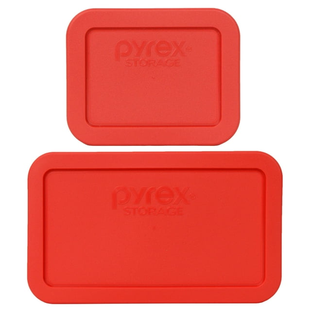 Pyrex Replacement Lids 7213-PC and 7214-PC Red Rectangle Covers for ...