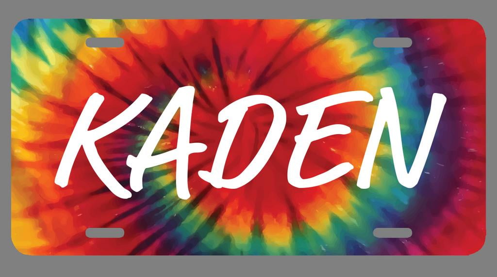 Kaden Name Tie Dye Style License Plate Tag Vanity Novelty Metal | UV ...