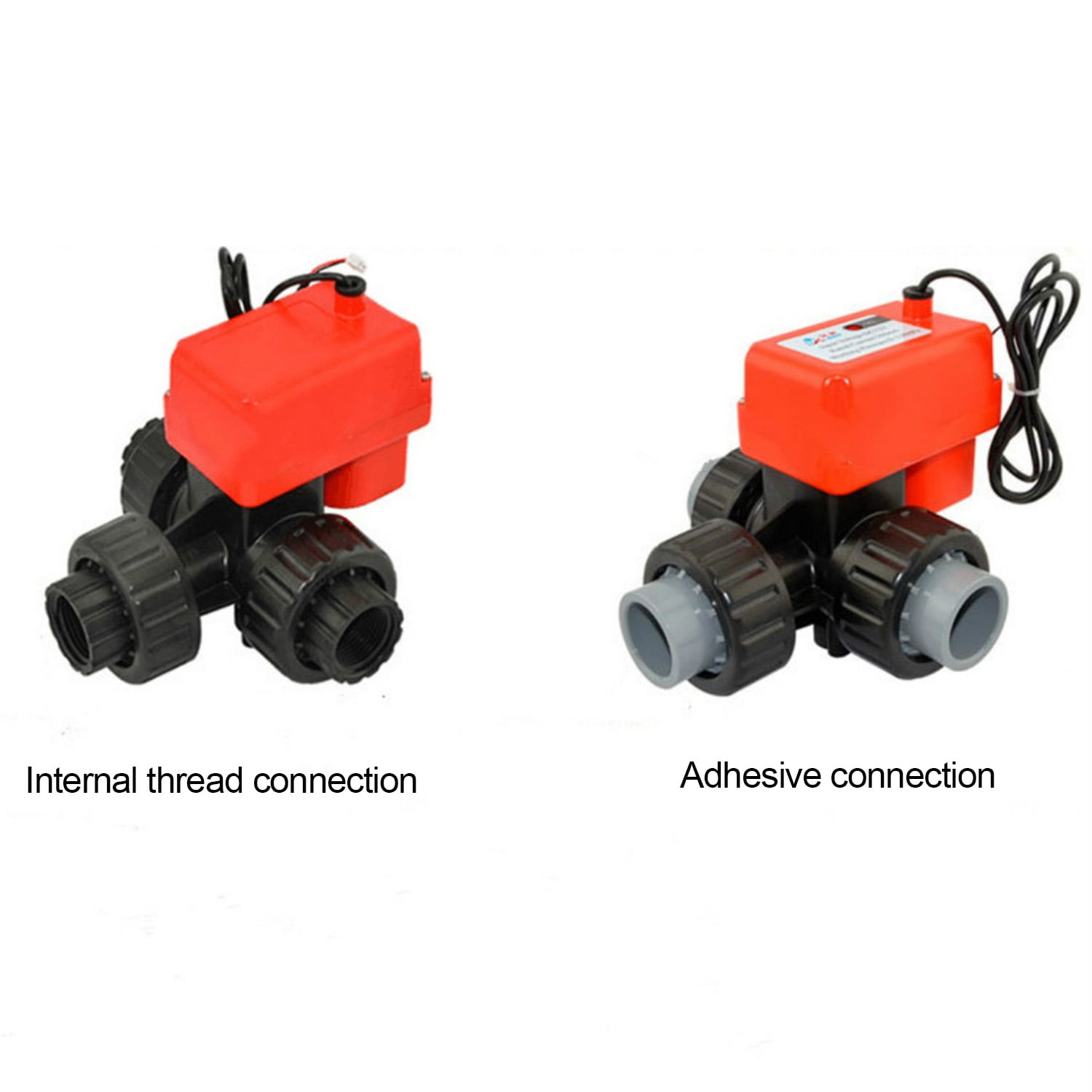 DC24V 3 way valve Ceramic core Electric ball valve Plastic interface ...