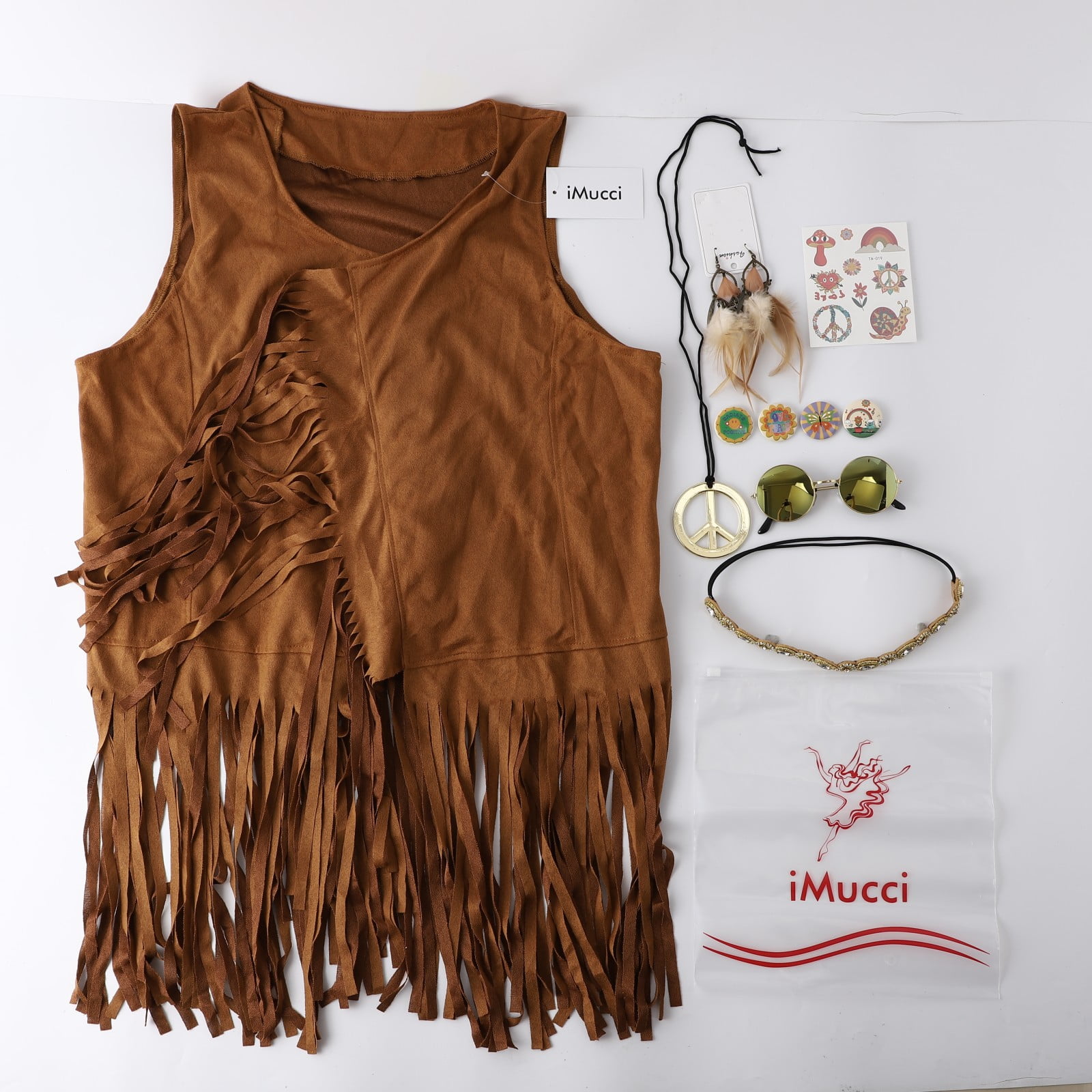 iMucci Jackets Coats Women's Fringe Faux Suede Vest 70s Hippie ...
