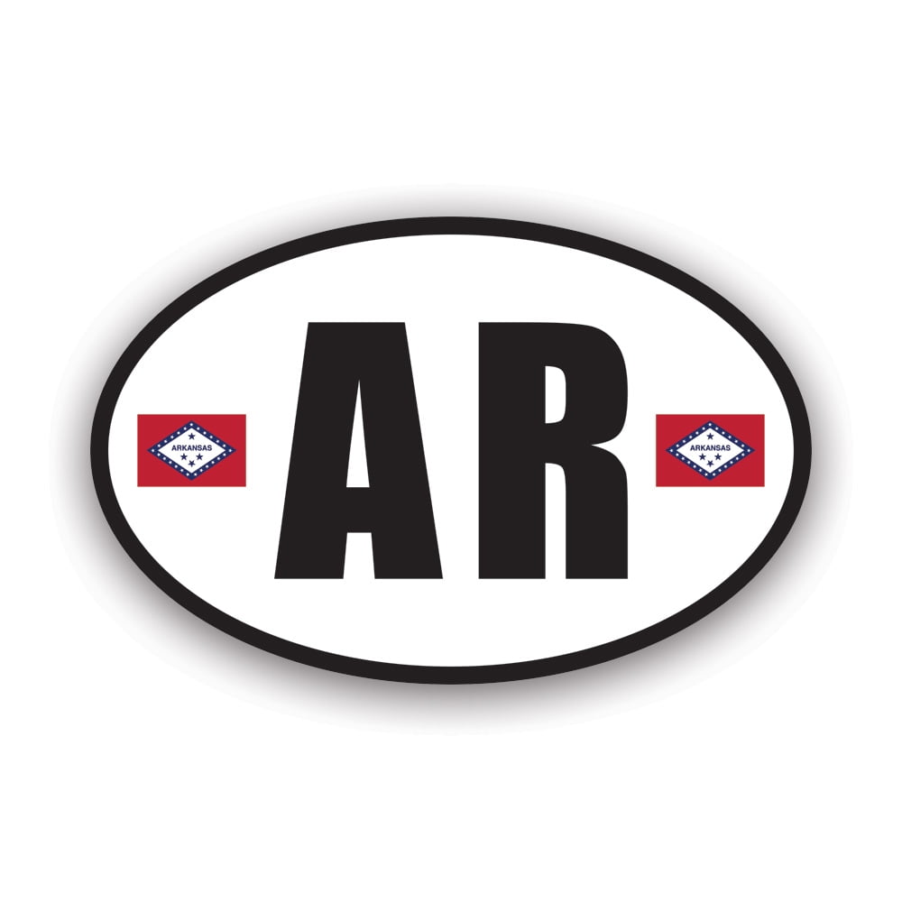 Arkansas Flag Oval Sticker Decal - Self Adhesive Vinyl - Weatherproof ...