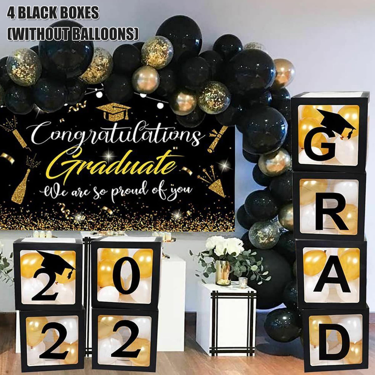 Banners & Signs Party Décor Party Supplies White Graduation Decorations ...