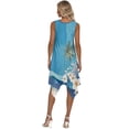 Binienty Sleeveless Dress with Tropical Floral Design, Women Round Neck ...
