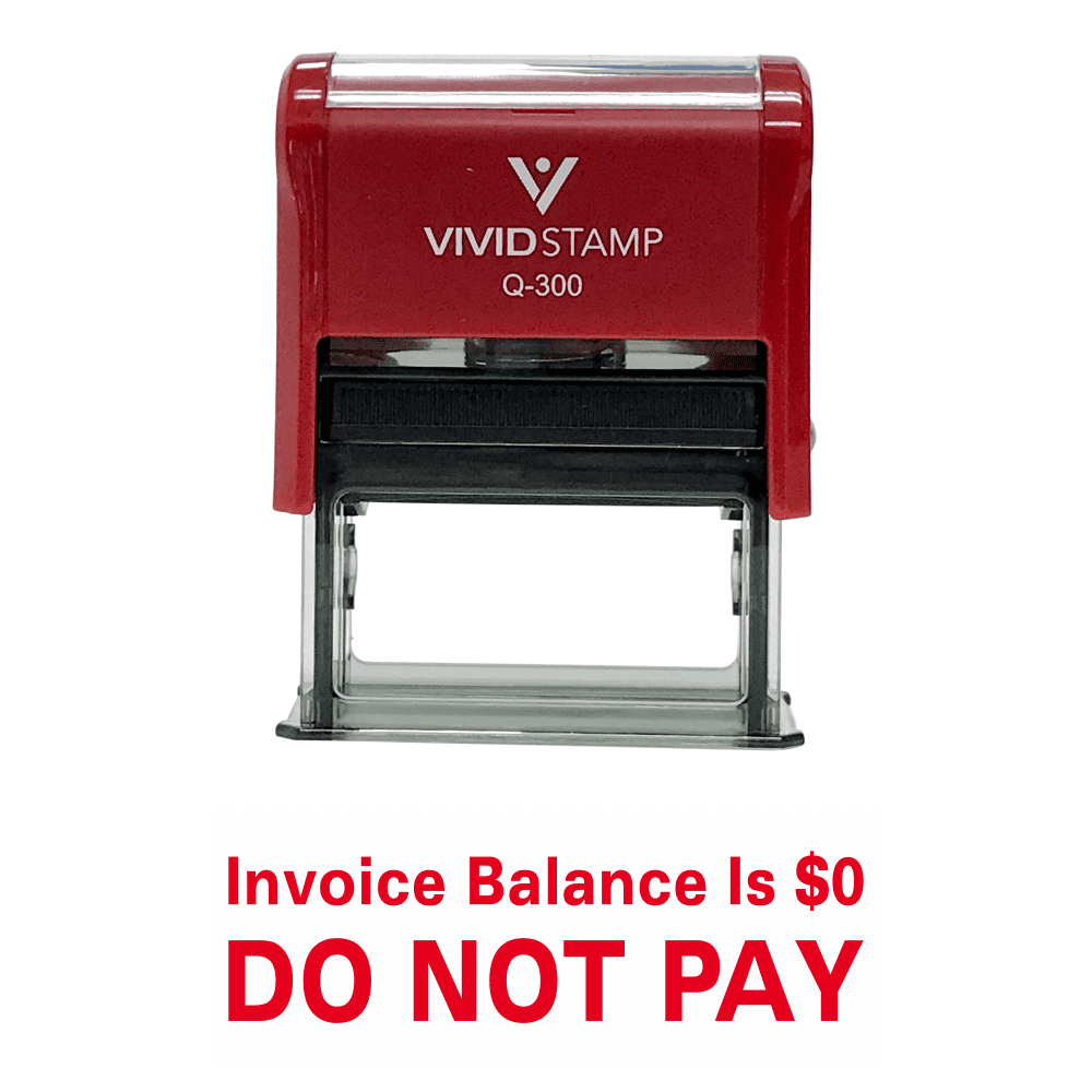 Vivid Stamp Invoice Balance is $0. DO NOT PAY Self Inking Rubber Stamp ...