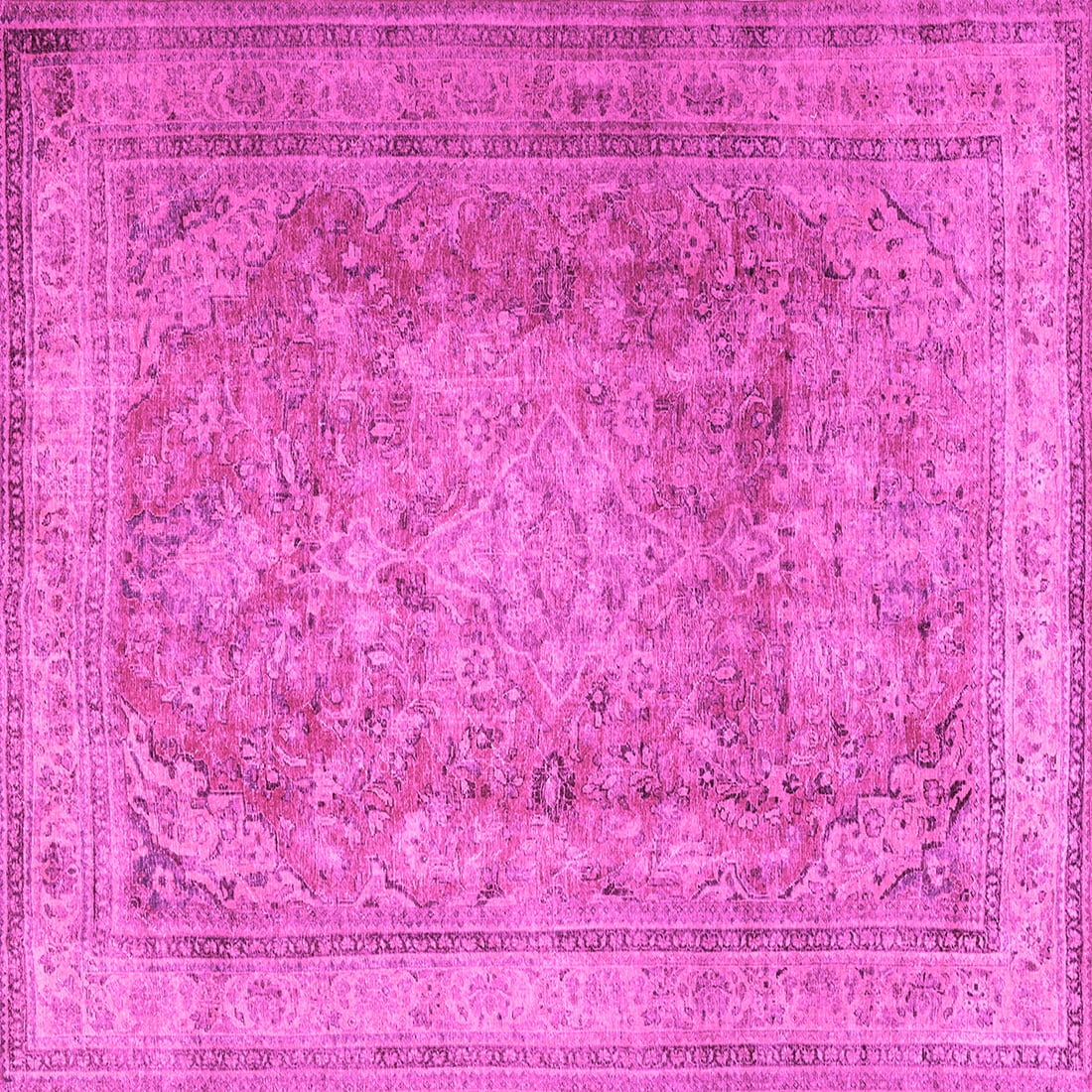 Ahgly Company Indoor Square Persian Pink Traditional Area Rugs, 6 ...