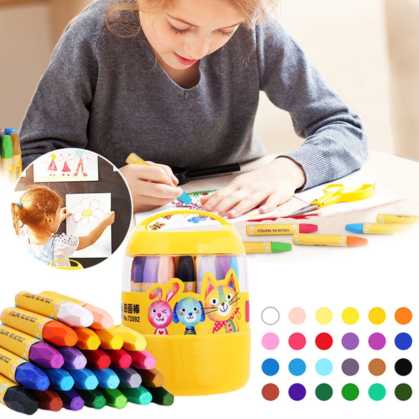 Click here for Ynlkorvg Crayons For Kids 24 Colors Washable Toddl... prices