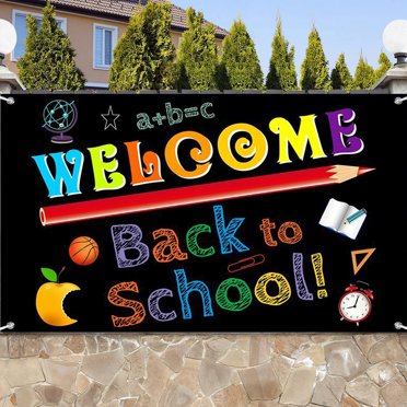 Back to School Decoration Welcome Banner Backdrop Large First Day of ...