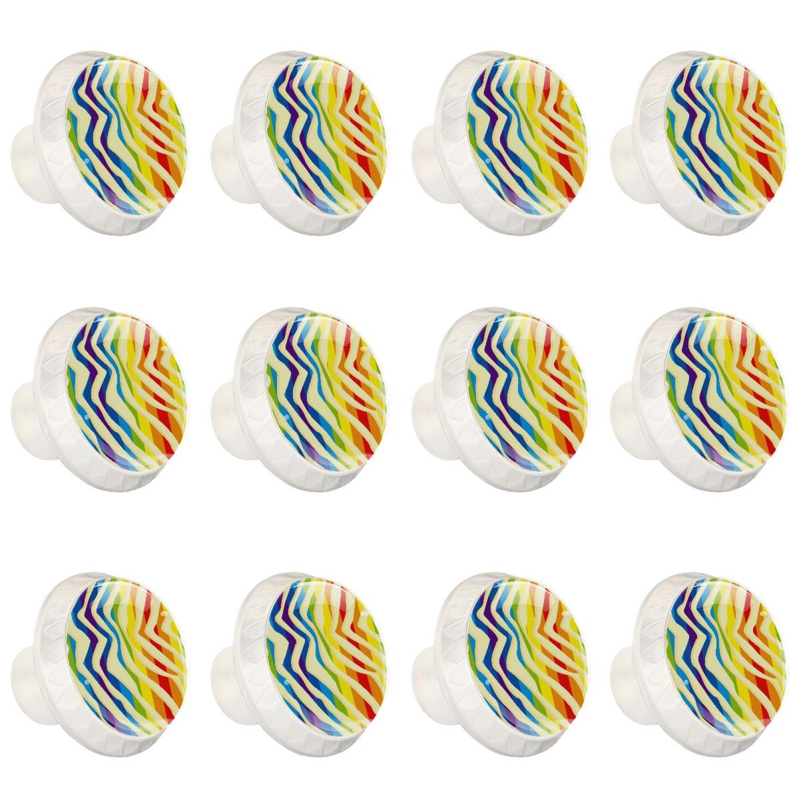 12 Pcs Rainbow Stripes Wave Knobs for Kitchen Cabinet Cupboard Dresser ...