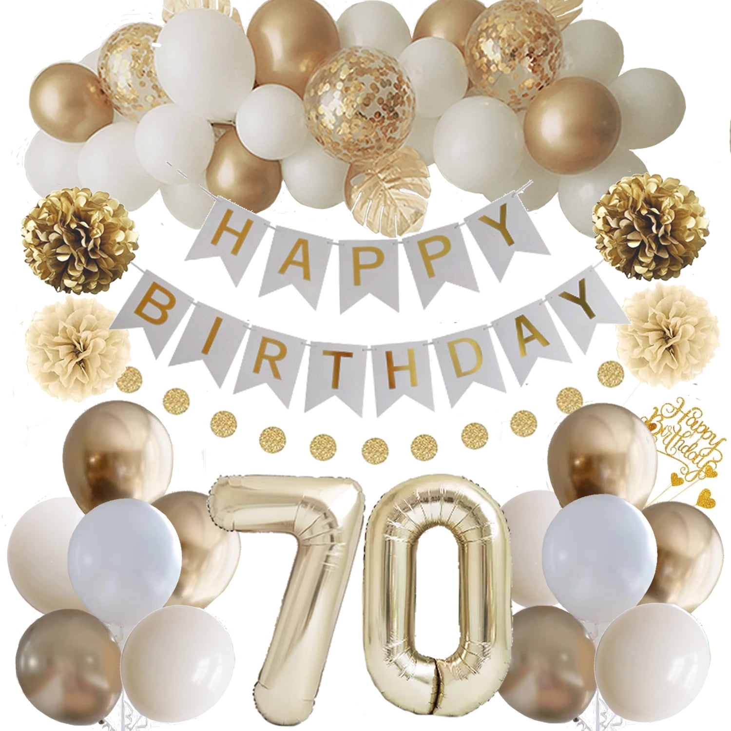 Click here for Finypa 70th Birthday Decoration  Gold Birthday Par... prices