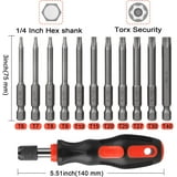 Tonsiki torx Bit Set with 1/4 inch Magnetic Screwdriver Bit Driver , 11Pcs Tamper Proof Security ...