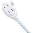 Cable Matters 2 Pack Premium Braided 3 Outlet Flat Extension Cord 2 ...