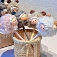 Kieccall Four Pieces Plush Ball Neutral Pen Cartoon Black Writing Pen 0 ...