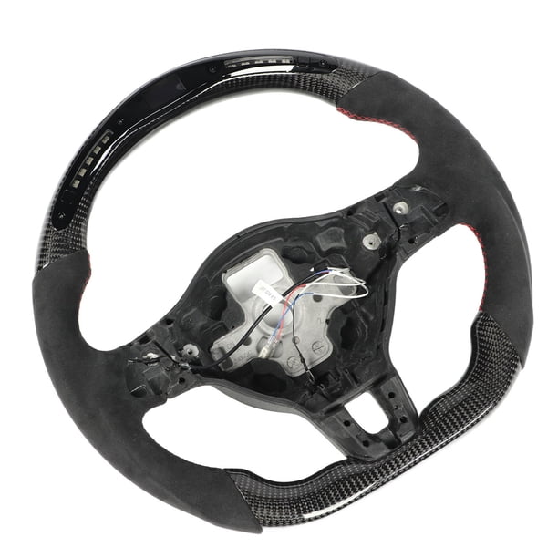 LED Steering Wheel, Finger Ridges Flat Bottom Steering Wheel Time ...